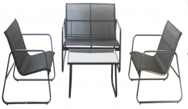 Set salotto REST in acciaio con tavolo basso sedia e divano antracite ...